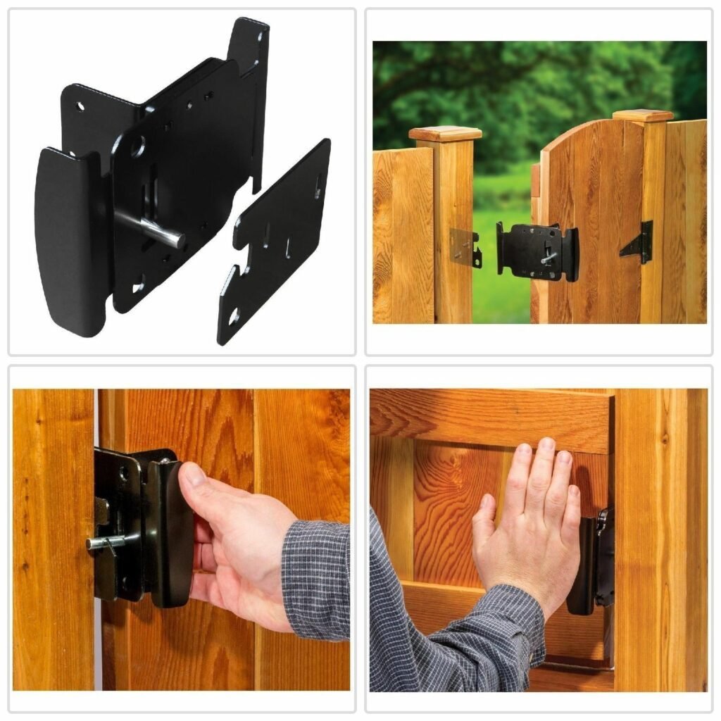 Gate Latch Fence Gates Handle Latches 2-Way Reversible Push Pull Open ...